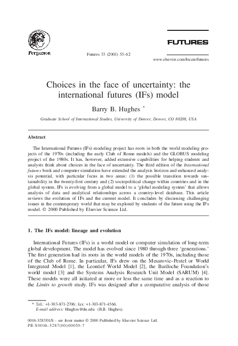 (PDF) Choices in the face of uncertainty: the international futures ...
