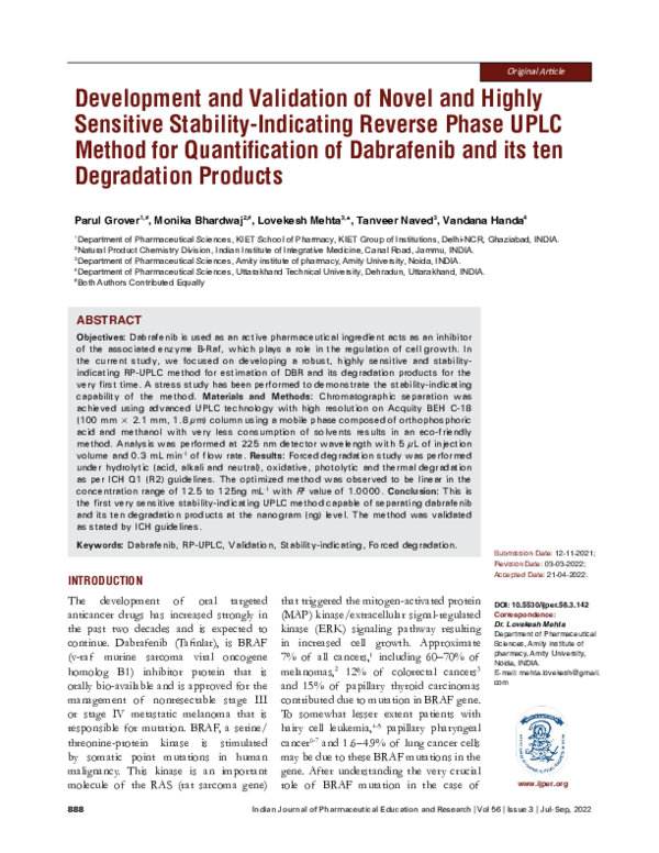 (PDF) Development and Validation of Novel and Highly Sensitive Stability-Indicating Reverse ...