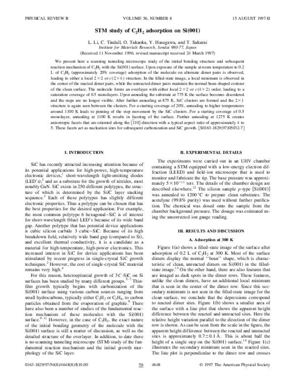 (PDF) STM study ofC2H2adsorption on Si(001)