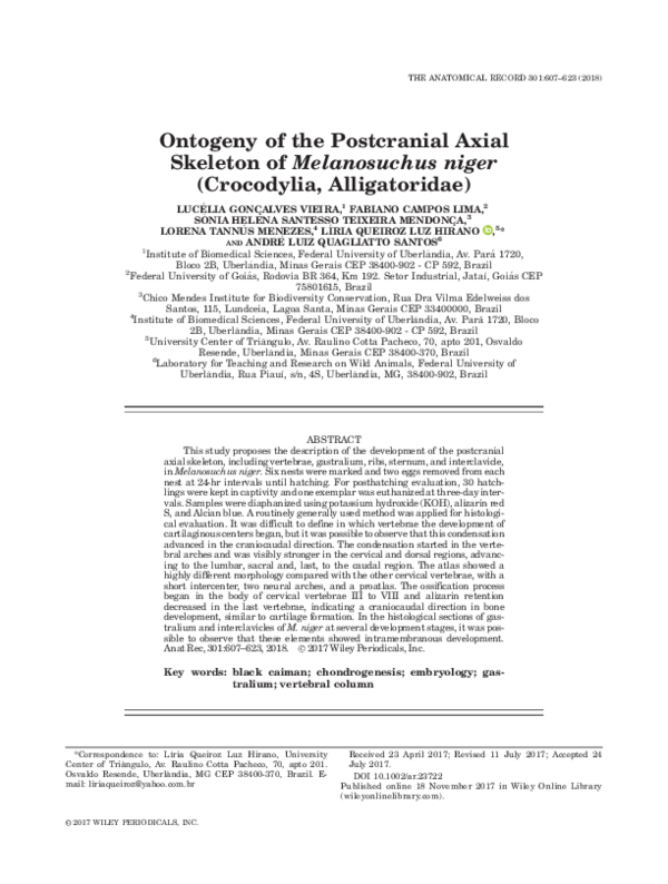 (PDF) Ontogeny of the post-cranial axial skeleton of Melanosuchus niger ...