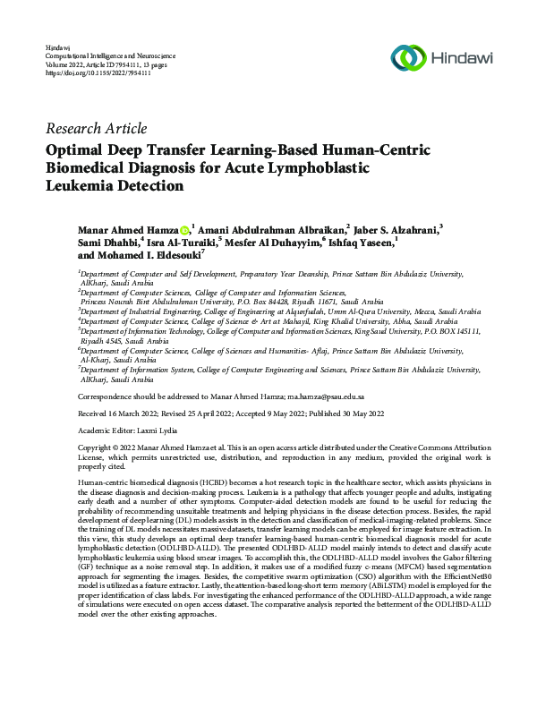 Pdf Optimal Deep Transfer Learning Based Human Centric Biomedical