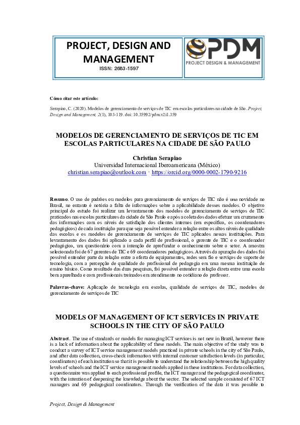 (PDF) Project, Design and Management