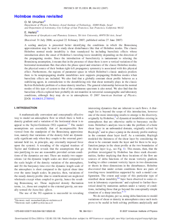 (PDF) Holmboe modes revisited