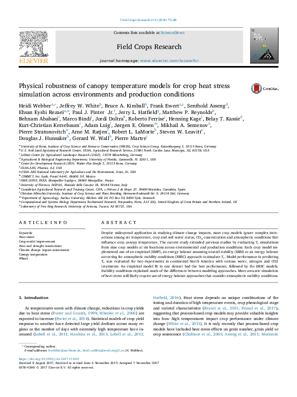 (PDF) Physical robustness of canopy temperature models for crop heat ...