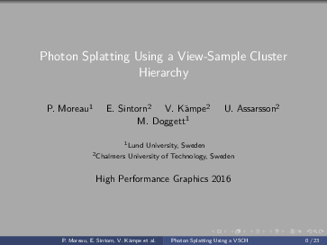 (PDF) Photon splatting using a view-sample cluster hierarchy