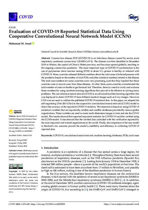 (PDF) Evaluation of COVID-19 Reported Statistical Data Using Cooperative Convolutional Neural ...