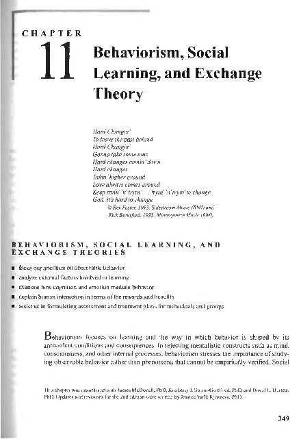 (PDF) Behaviorism, social learning, and exchange theory