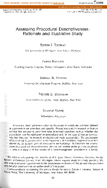 (PDF) Assessing procedural descriptiveness: Rationale and illustrative ...