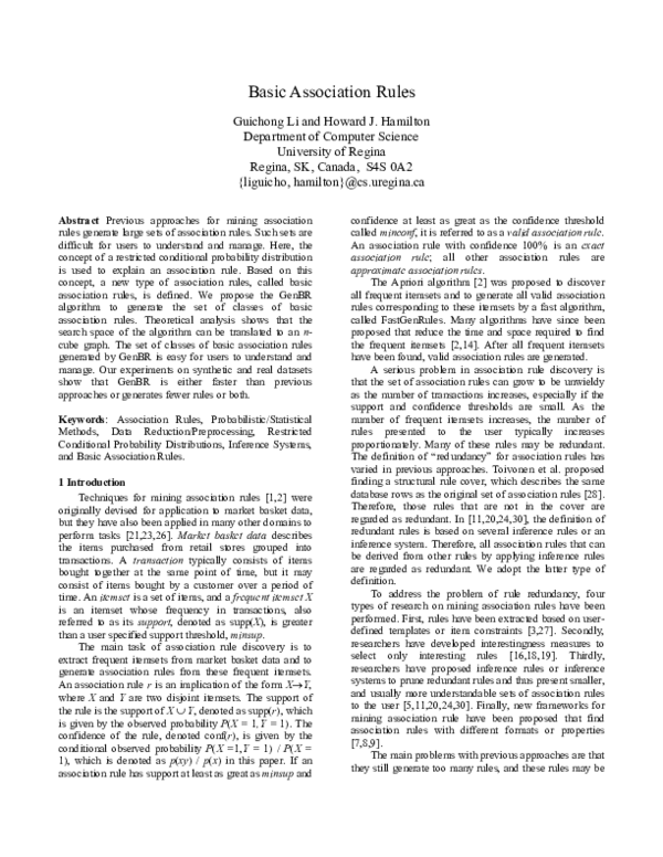(PDF) Basic Association Rules