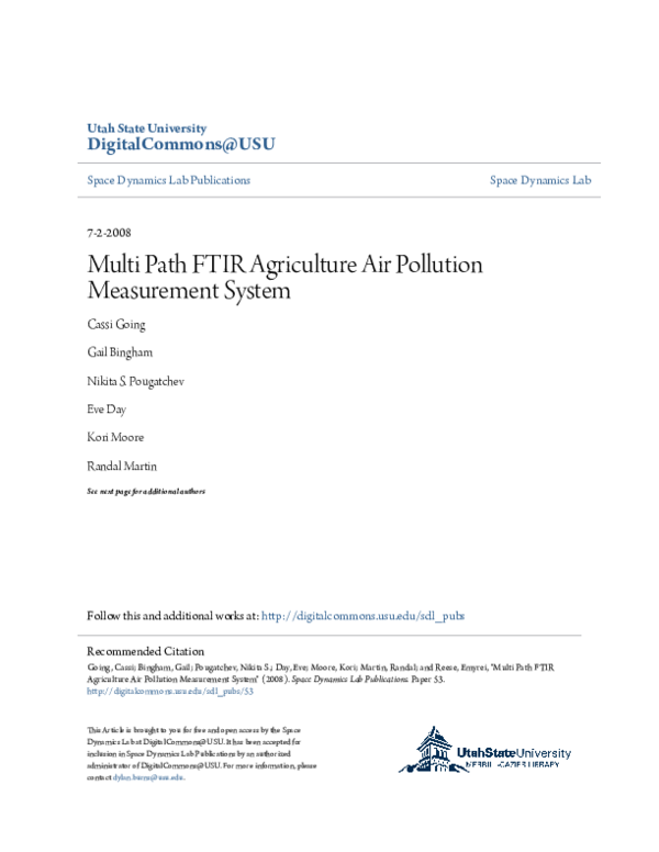 (PDF) Multi Path FTIR Agriculture Air Pollution Measurement System