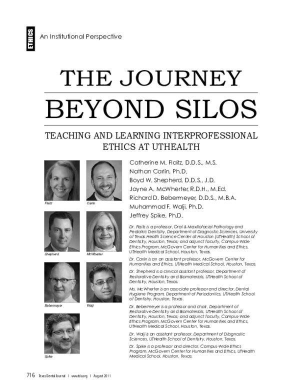 (PDF) The journey beyond silos. Teaching and learning interprofessional ...