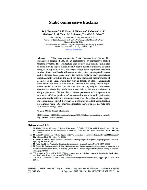 (PDF) Static compressive tracking