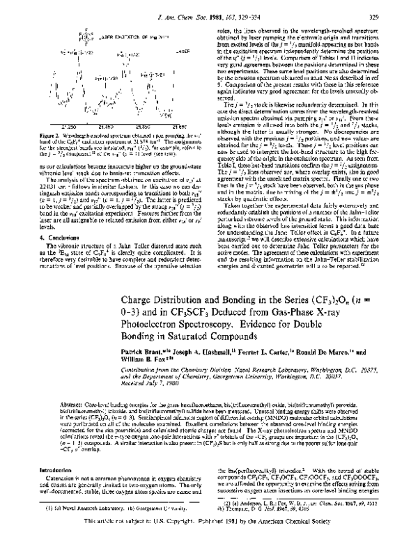 (PDF) Charge distribution and bonding in the series (CF3)2On (n = 0-3 ...