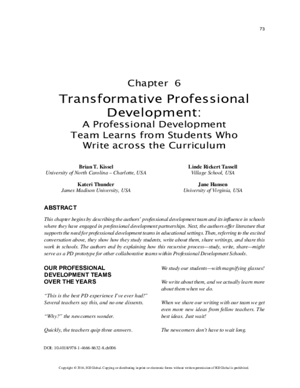 (PDF) Transformative Professional Development