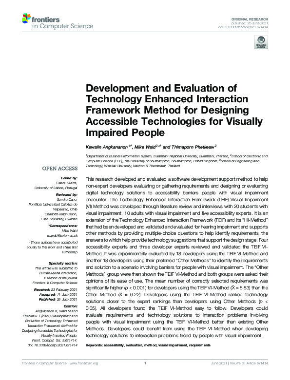(PDF) Development and Evaluation of Technology Enhanced Interaction ...