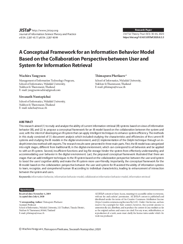 (PDF) A Conceptual Framework for an Information Behavior Model Based on the Collaboration ...