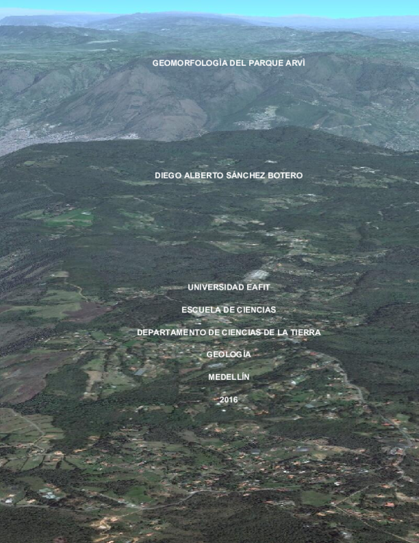 (PDF) Geomorfología del Parque Arví