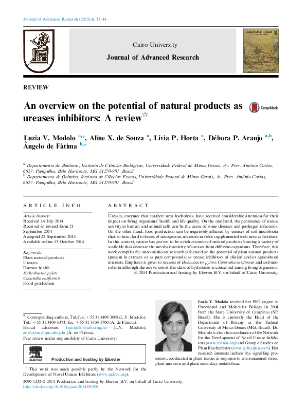 (PDF) An overview on the potential of natural products as ureases ...