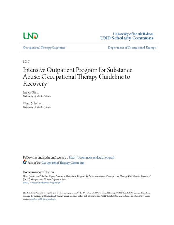 (PDF) Intensive Outpatient Program for Substance Abuse: Occupational ...