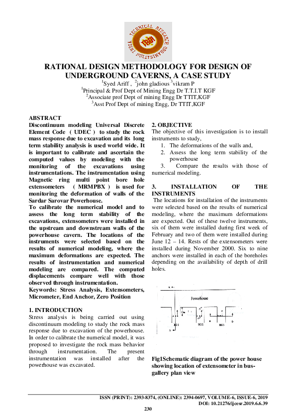 (PDF) Rational Design Methodology for Design of Underground Caverns, a ...
