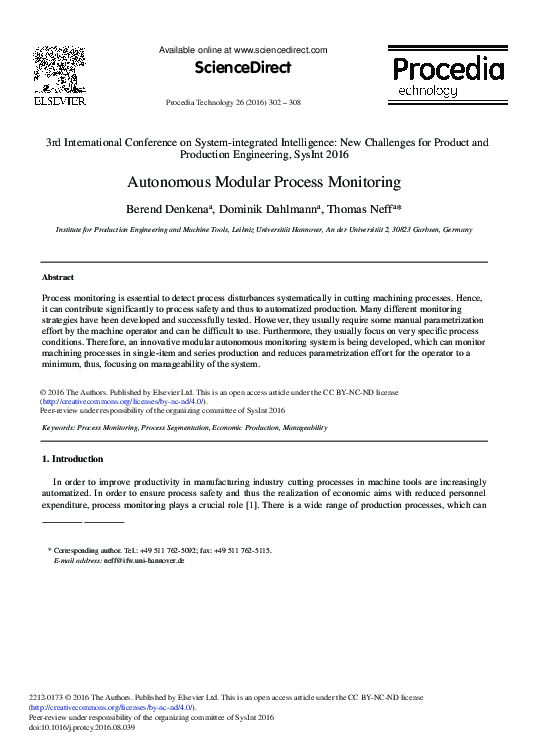 (PDF) Autonomous Modular Process Monitoring