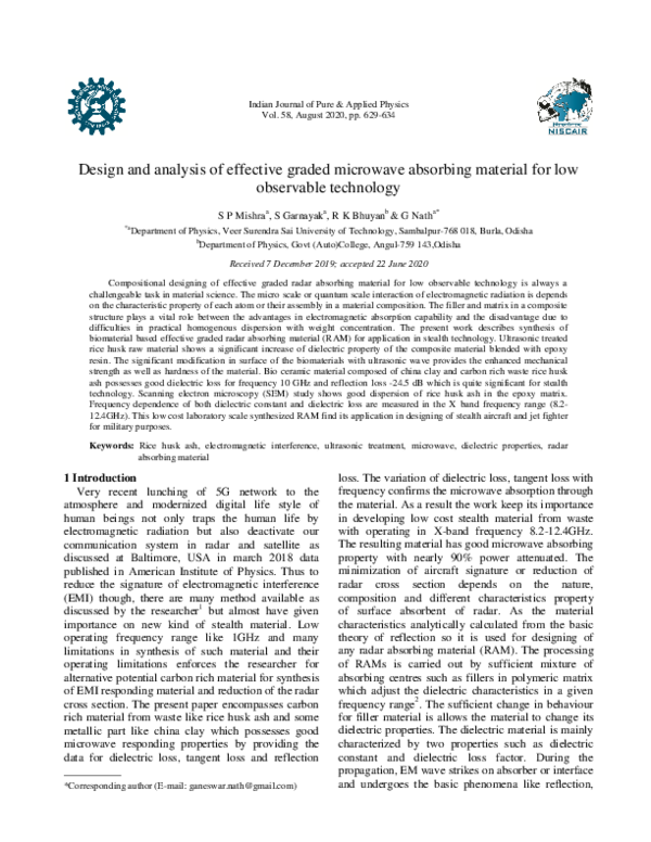 (PDF) Design and analysis of effective graded microwave absorbing ...