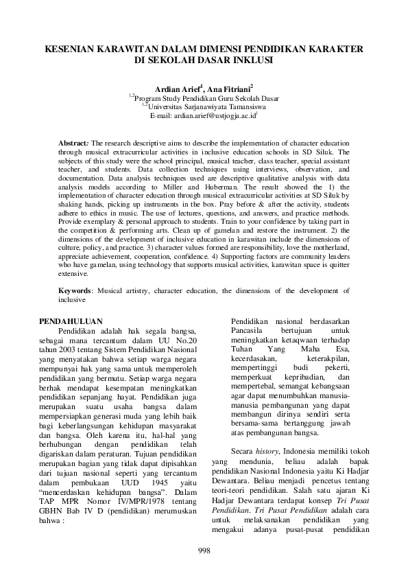 (PDF) Kesenian Karawitan Dalam Dimensi Pendidikan Karakter DI Sekolah ...