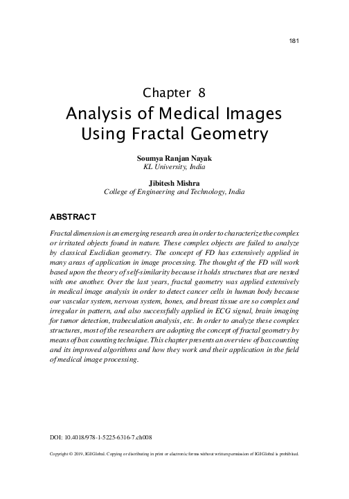 (PDF) Analysis of Medical Images Using Fractal Geometry