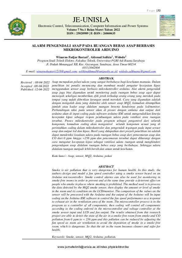 (PDF) Alarm Pengendali Asap Pada Ruangan Bebas Asap Berbasis ...