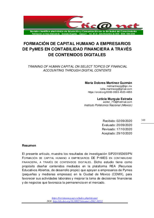 (PDF) Formación de capital humano a empresarios de PyMES en contabilidad financiera a través de ...