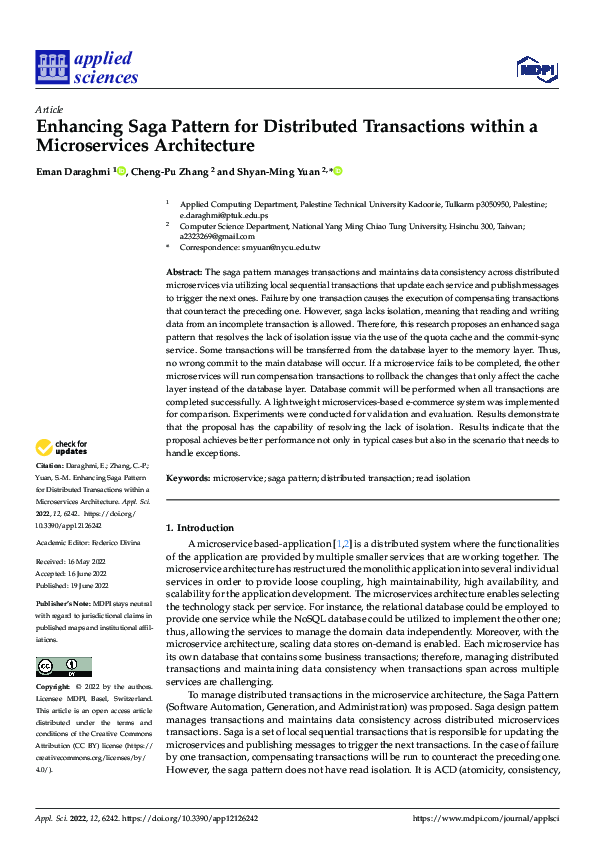 (PDF) Enhancing Saga Pattern for Distributed Transactions within a ...