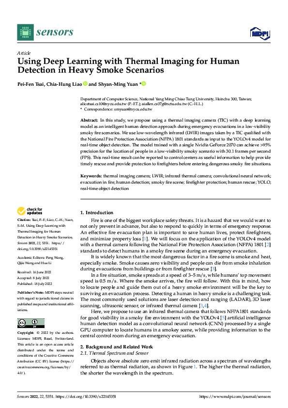 (PDF) Using Deep Learning with Thermal Imaging for Human Detection in ...