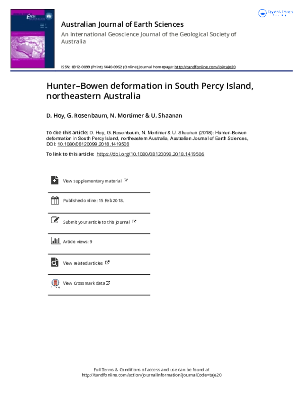 (PDF) Hunter–Bowen deformation in South Percy Island, northeastern ...