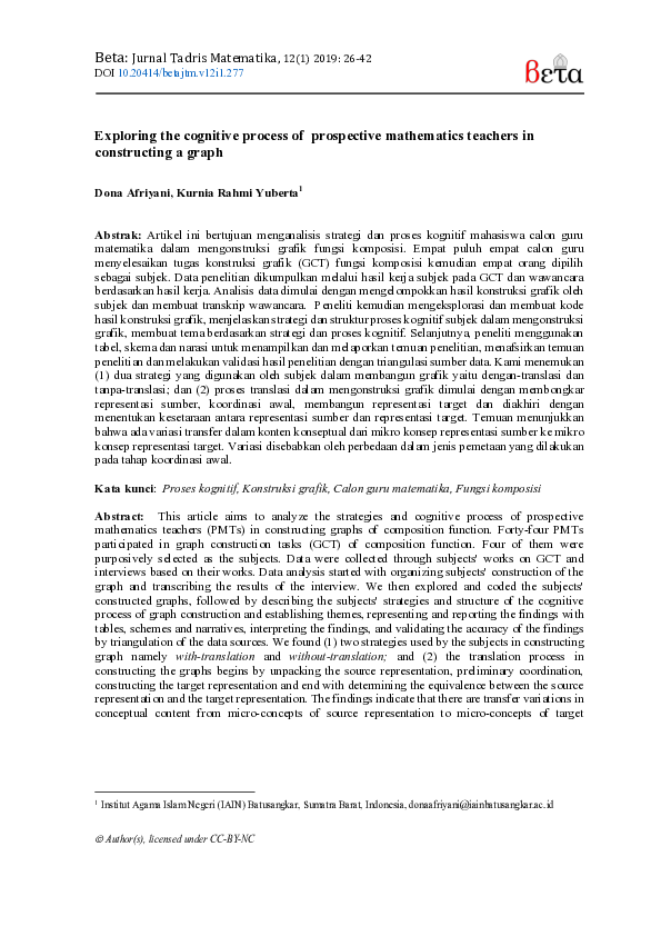(PDF) Exploring the cognitive process of prospective mathematics ...