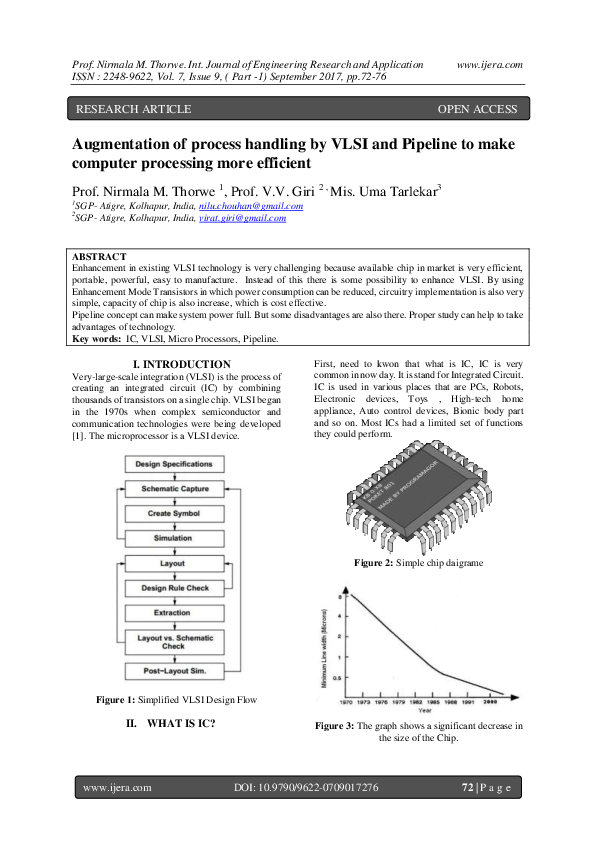 Pdf Augmentation Of Process Handling By Vlsi And Pipeline To Make Computer Processing More