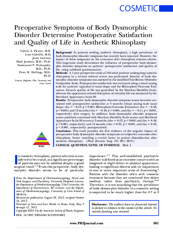 (PDF) Persian Validation and Cultural Adaptation of the Body Dysmorphic ...