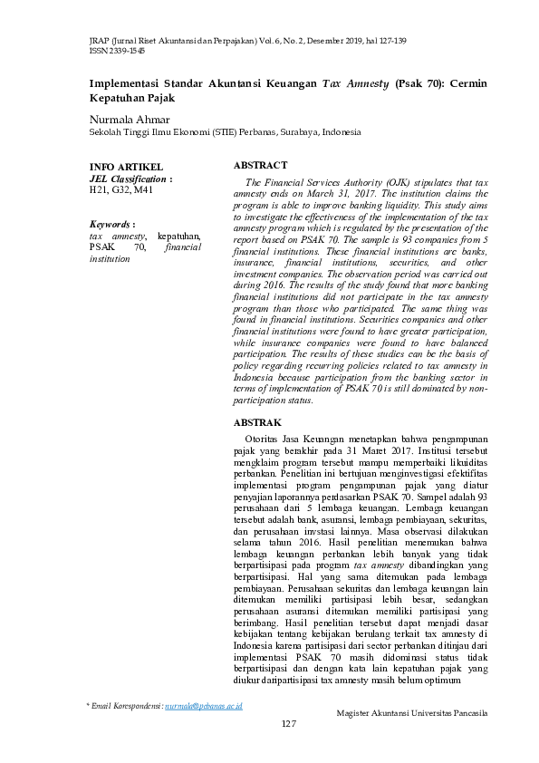 (PDF) Implementasi Standar Akuntansi Keuangan Tax Amnesty (Psak 70 ...