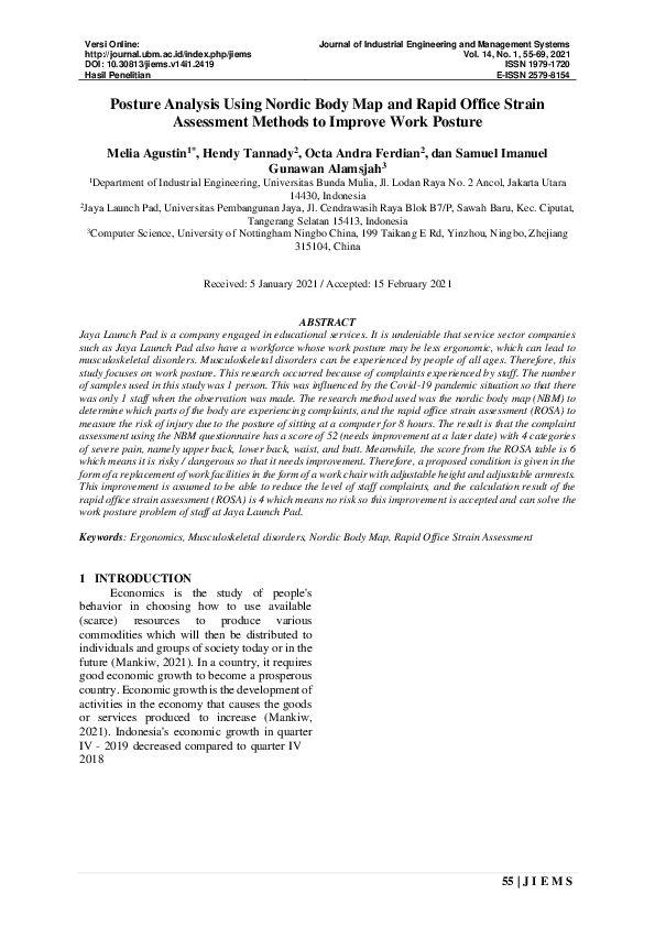 (PDF) Posture Analysis Using Nordic Body Map and Rapid Office Strain ...