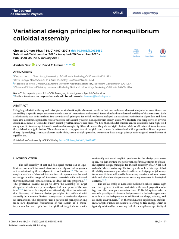 (PDF) Variational design principles for nonequilibrium colloidal assembly