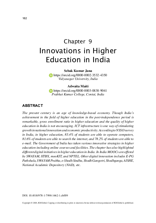 (PDF) Innovations in Higher Education in India