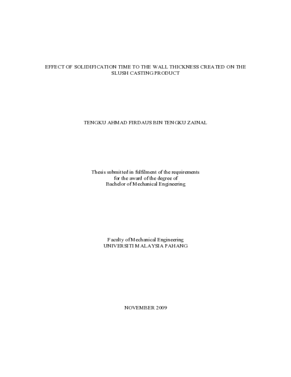 (PDF) Effect of solidification time to the wall thickness created on ...