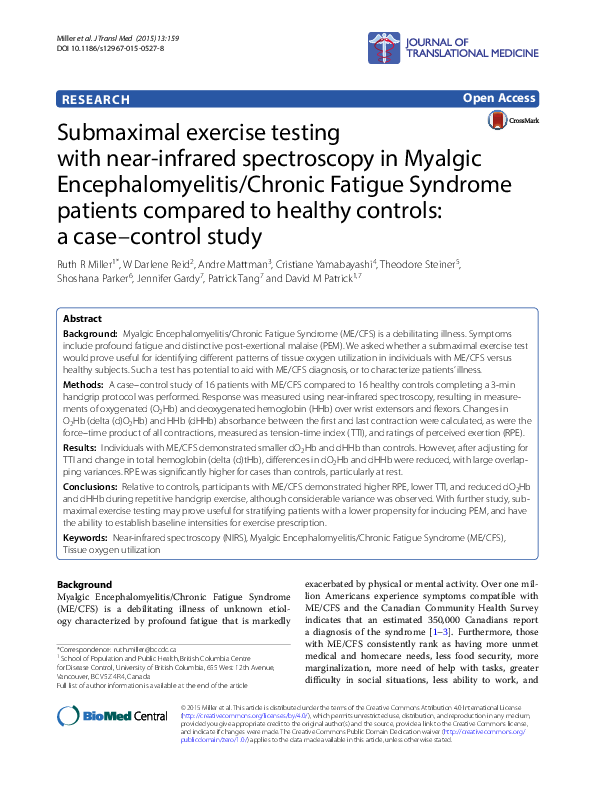 (PDF) Submaximal exercise testing with near-infrared spectroscopy in ...