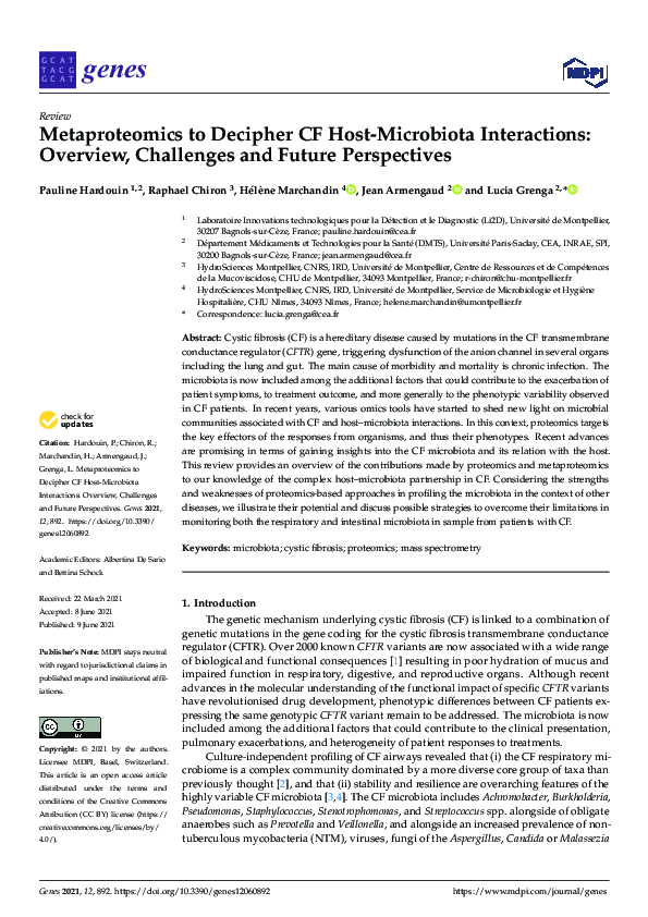 (PDF) Metaproteomics to Decipher CF Host-Microbiota Interactions ...