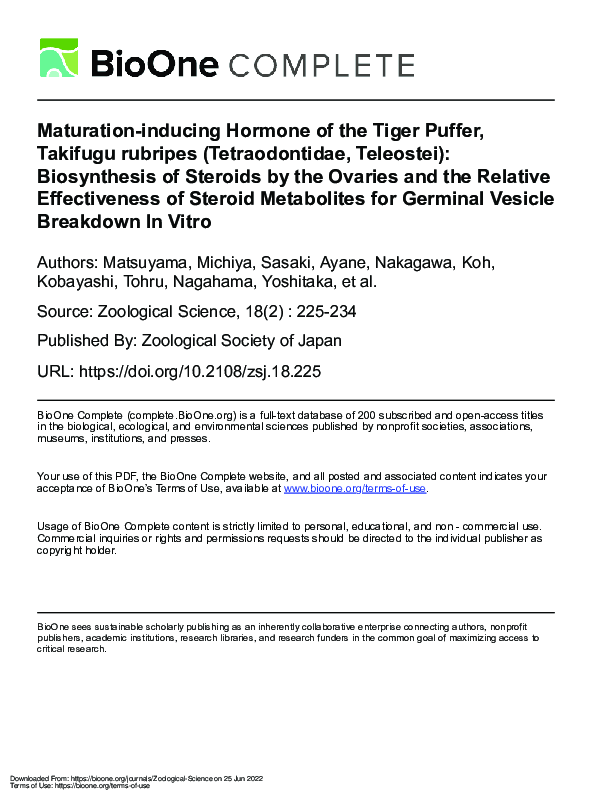 (PDF) Maturation-inducing Hormone of the Tiger Puffer, Takifugu ...