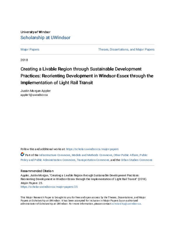 (PDF) Creating a Livable Region through Sustainable Development ...