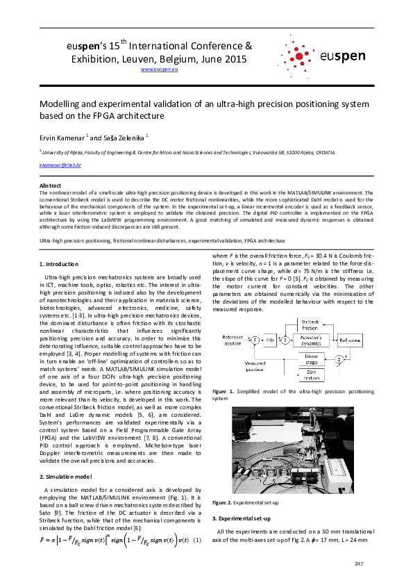 (PDF) Modelling and experimental validation of an ultra-high precision positioning systembased ...
