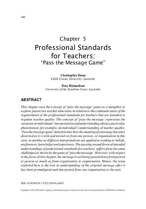(PDF) Professional Standards for Teachers