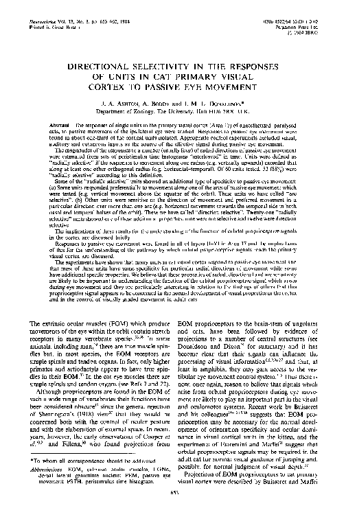 (PDF) Directional selectivity in the responses of units in cat primary ...