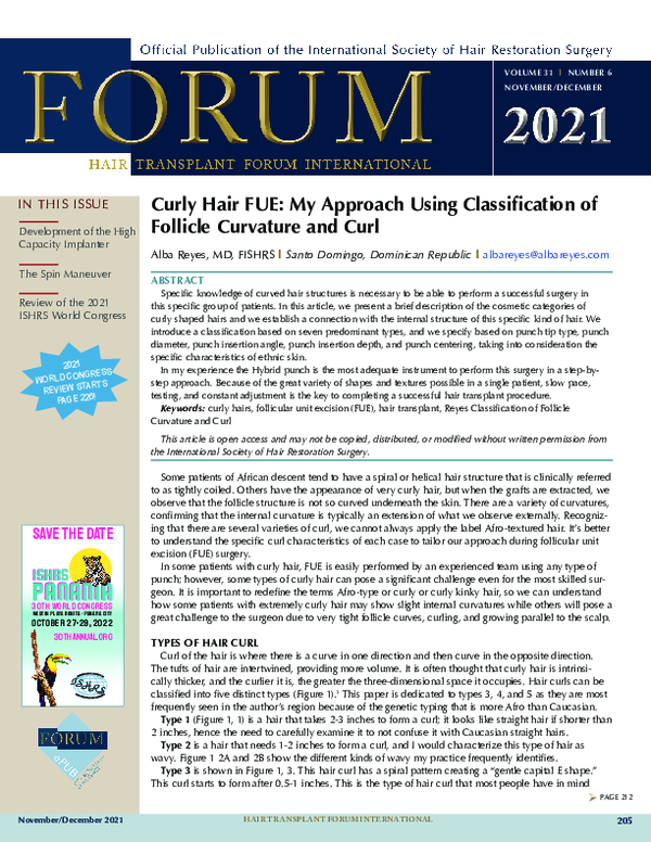 (PDF) Curly Hair FUE: My Approach Using Classification of Follicle ...