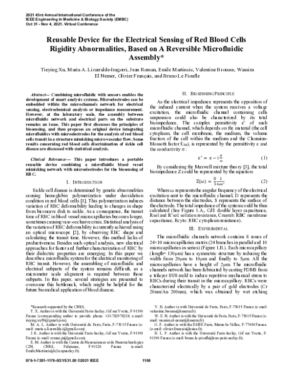 (PDF) Reusable Device for the Electrical Sensing of Red Blood Cells ...